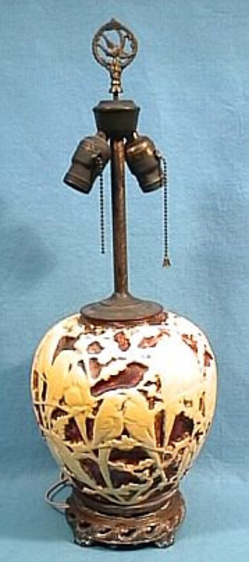 Stangl Muncie Pottery Consolidated Lovebirds Large Lamp Yellow - Etsy