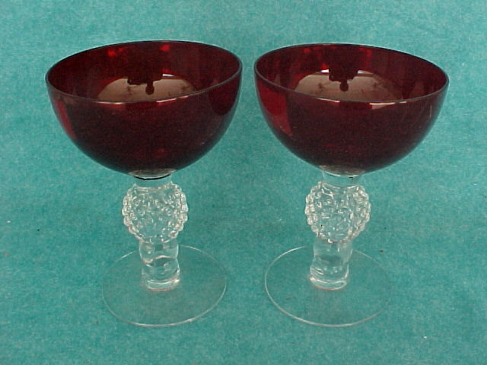 Morgantown Glass Golf Ball Champagne Stems Set 8 Spanish Red - Etsy