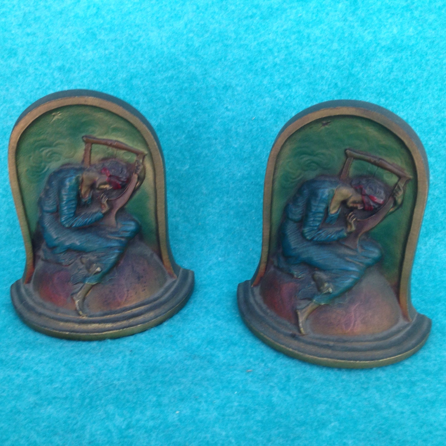 Bookends Pair K&O Kronheim and Oldenbush Lost Hope Cast Pot Metal ...