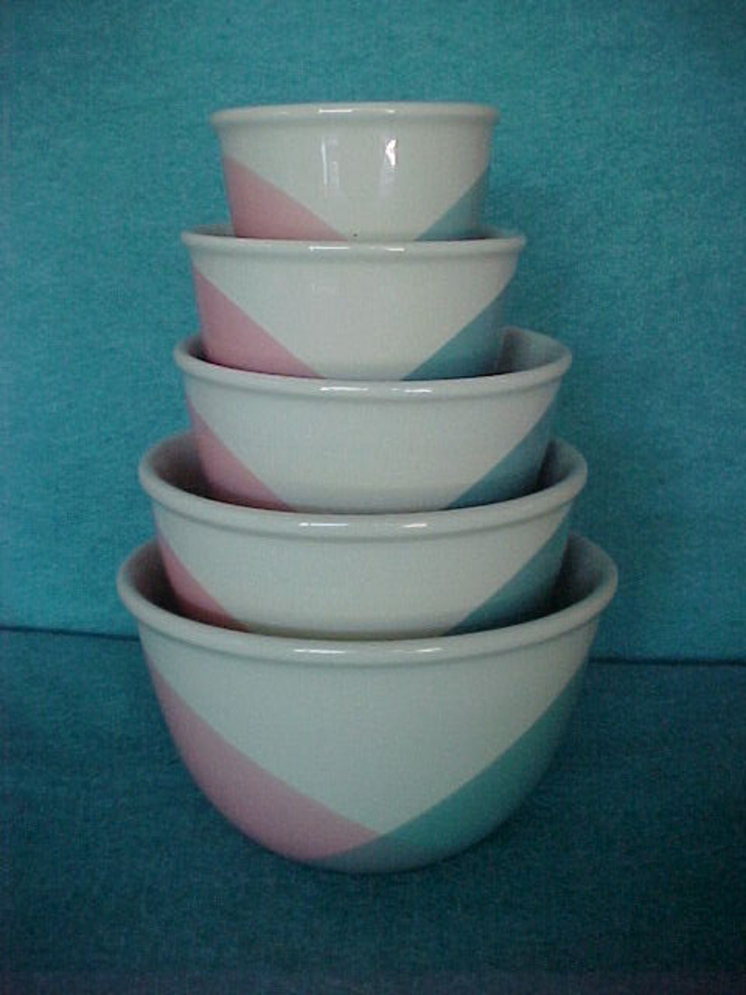 Hall China Tritone Mixing Bowl Set 5 Piece Complete Eva Zeisel - Etsy