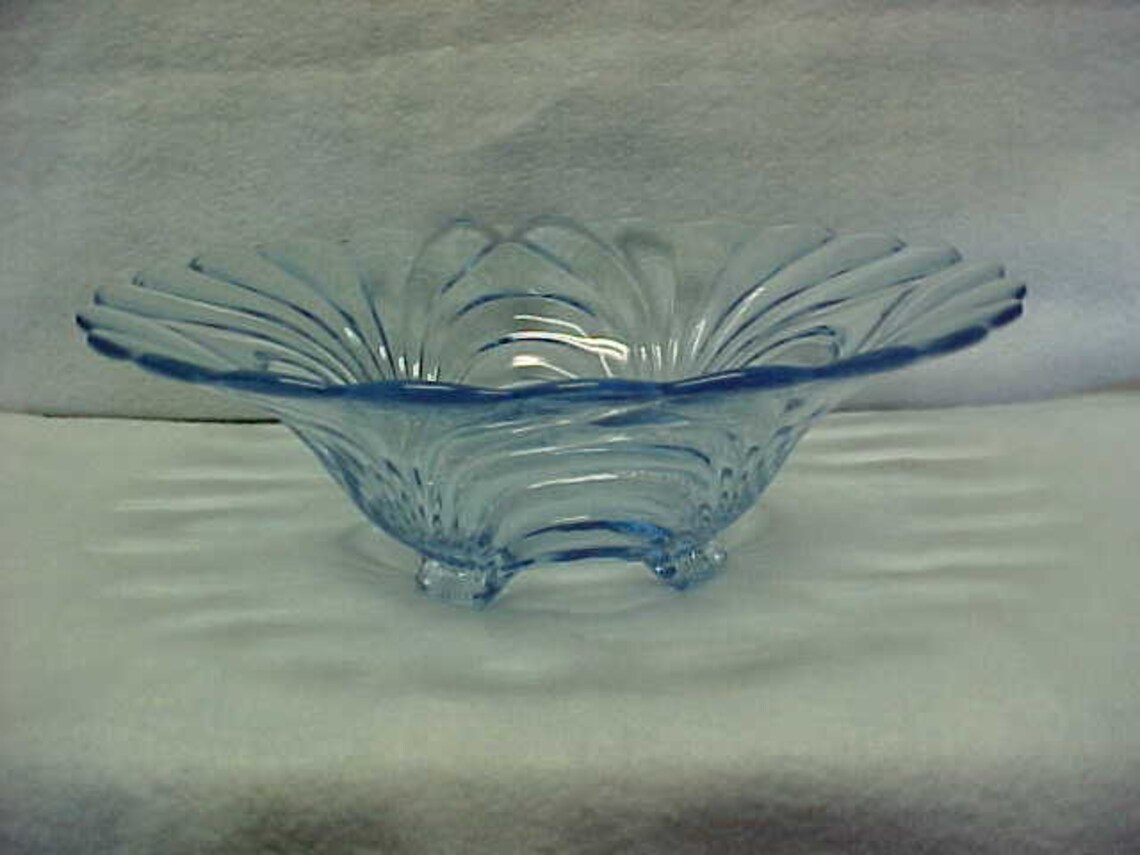 Cambridge Glass Caprice Console Bowl Moonlight Blue - Etsy