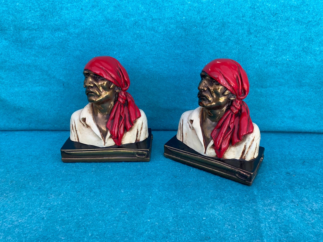 Bookends Paul Herzel Armor Bronze Clad Buccaneer or Pirate About 1928 ...