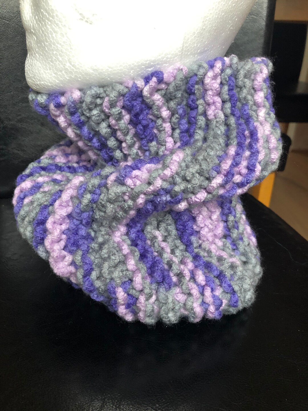 Snood Scarfs Multi Colour or Cream / Pale Lemon Chunky Hand Knitted - Etsy