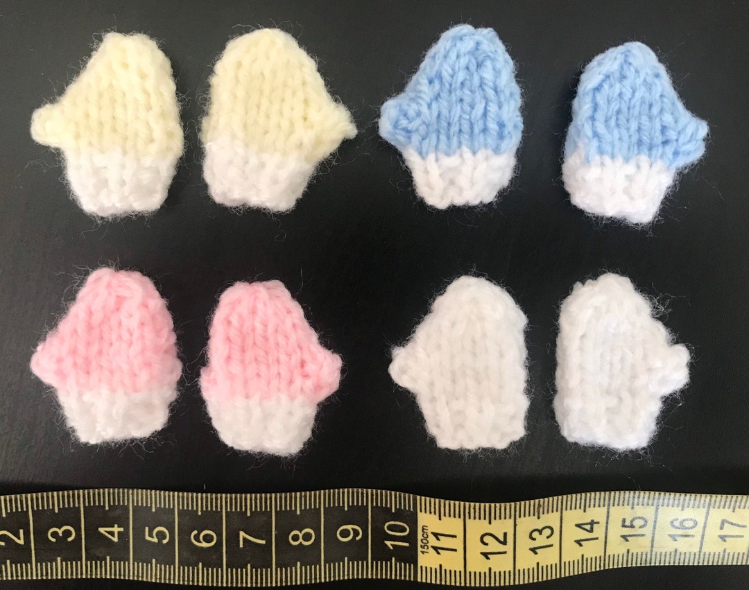 Baby Mittens Embellishments Baby Shower Decoration Hand Knitted Baby ...