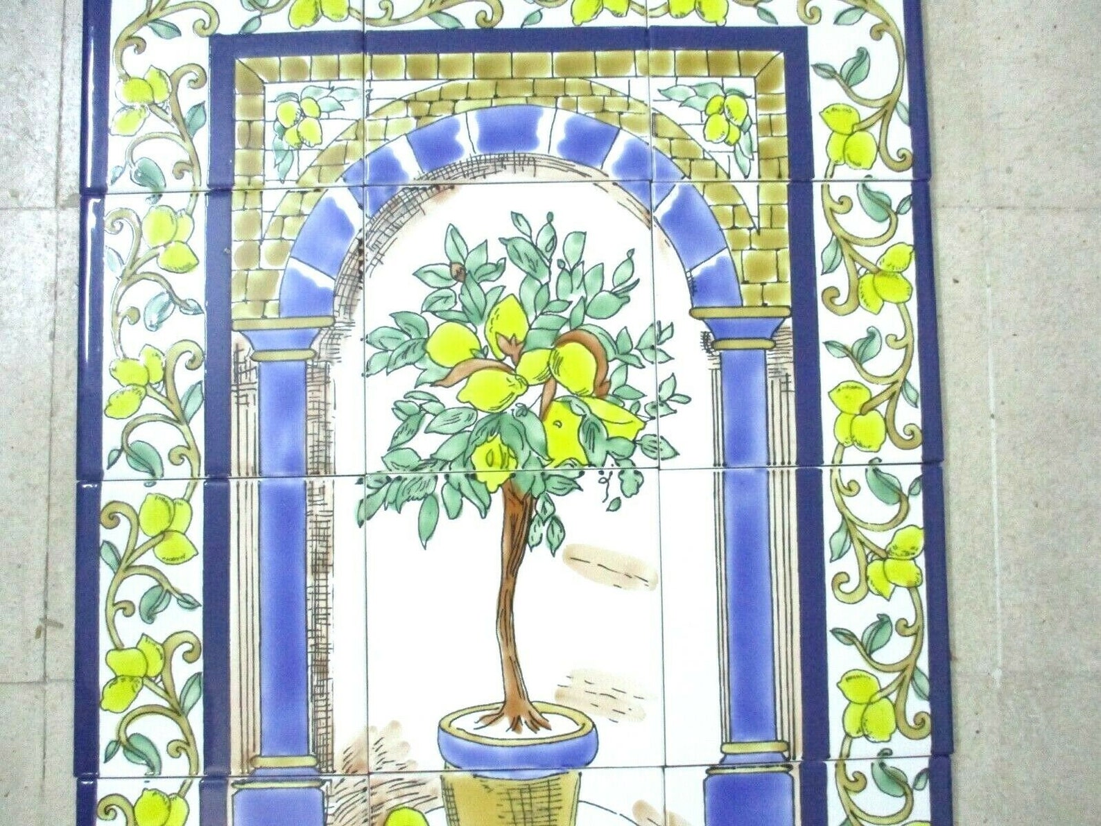 Ceramic Tile Art Mosaic Wall Mural Lemon Tree Floral BACKSPLAH 18" X 24 ...