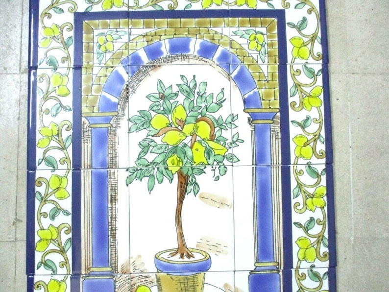 Ceramic Tile Art Mosaic Wall Mural Lemon Tree Floral BACKSPLAH 18" X 24 ...