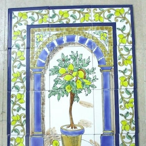 Ceramic Tile Art Mosaic Wall Mural Lemon Tree Floral BACKSPLAH 18" X 24 ...