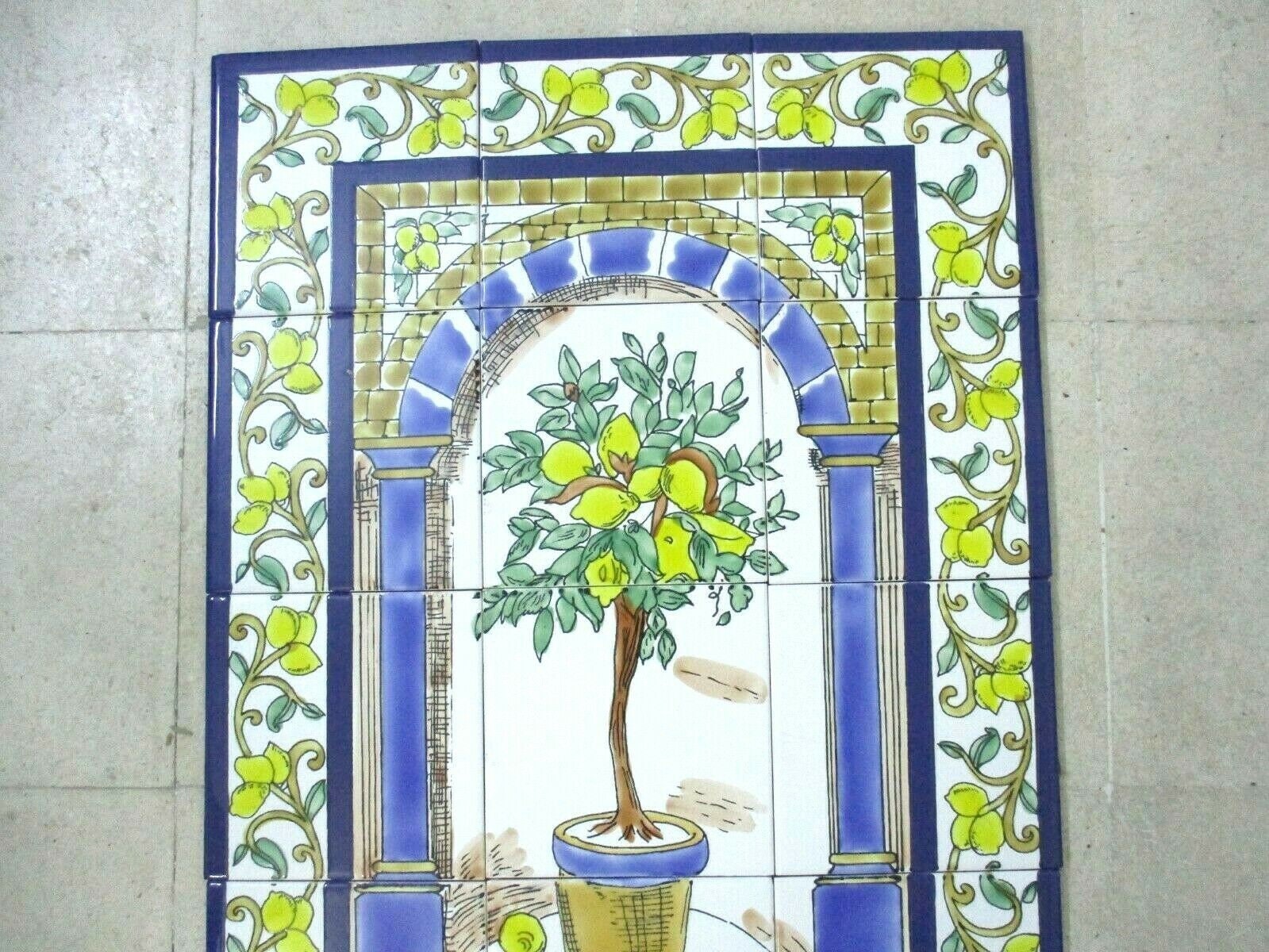 Ceramic Tile Art Mosaic Wall Mural Lemon Tree Floral BACKSPLAH 18" X 24 ...