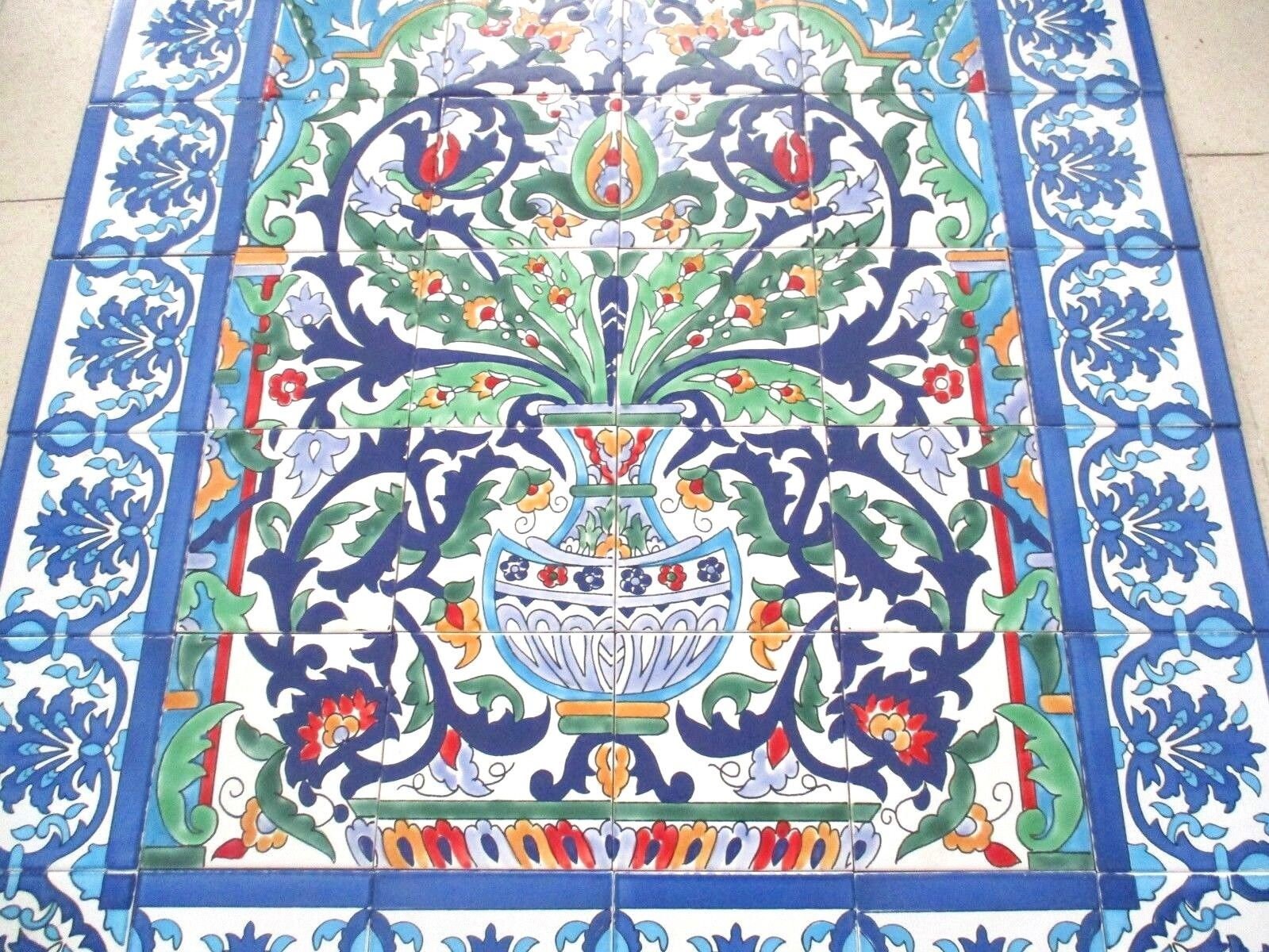 36" X 48" Hand Painted Ceramic Tile Art Panel Mosaic Wall Mural ...