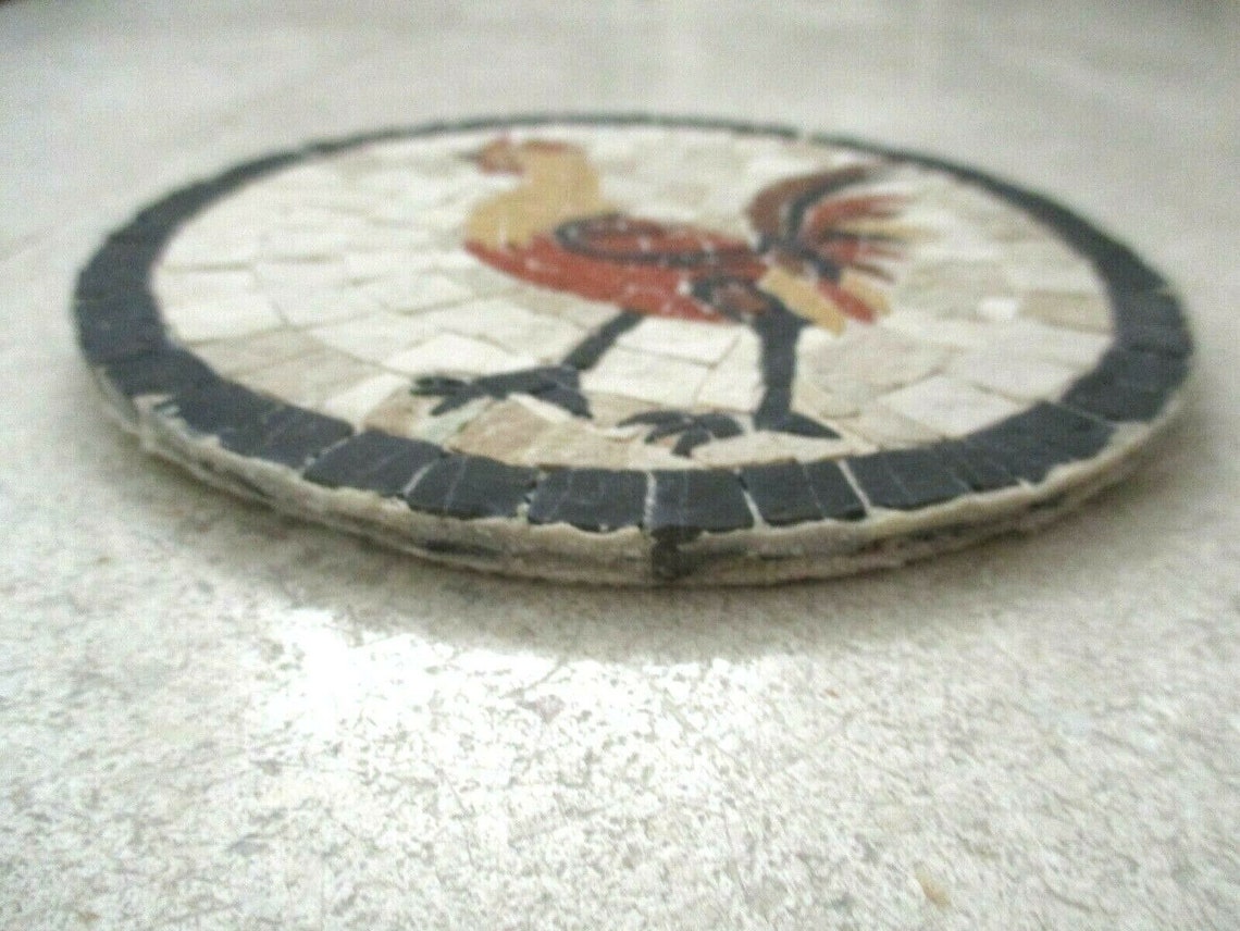 Handmade Roman Marble Mosaic Wall Hanging ROOSTER Mosaique Bird - Etsy