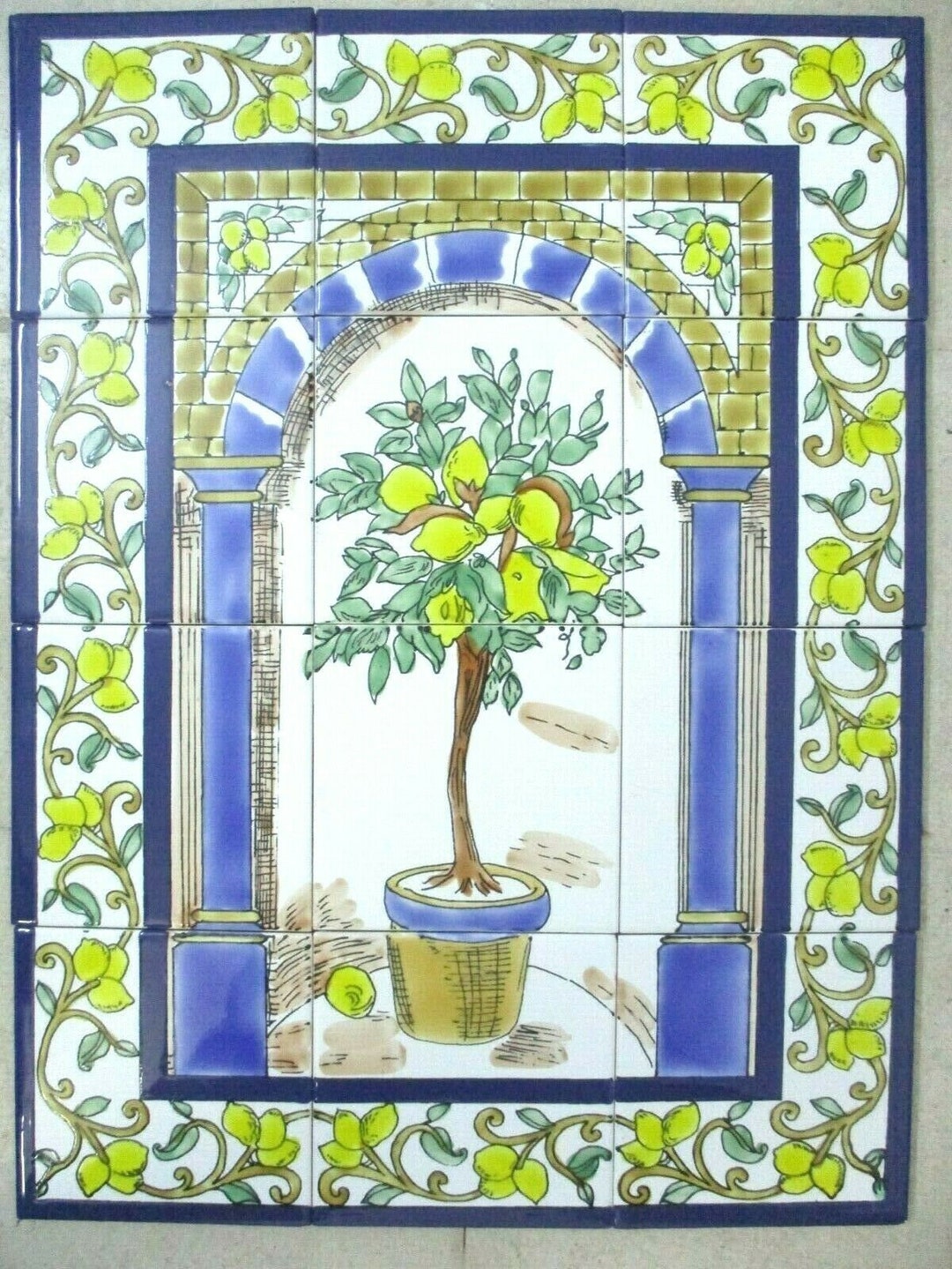 Ceramic Tile Art Mosaic Wall Mural Lemon Tree Floral BACKSPLAH 18" X 24 ...