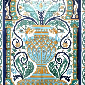 36" X 48" Hand Painted Ceramic Tile Art Panel Mosaic Wall Mural ...
