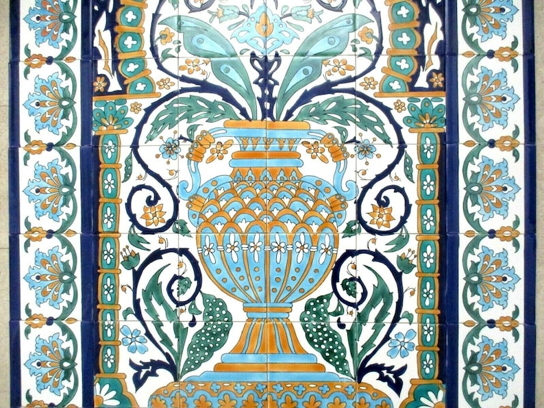 36 X 48 Hand Painted Ceramic Tile Art Panel Mosaic Wall Mural ...