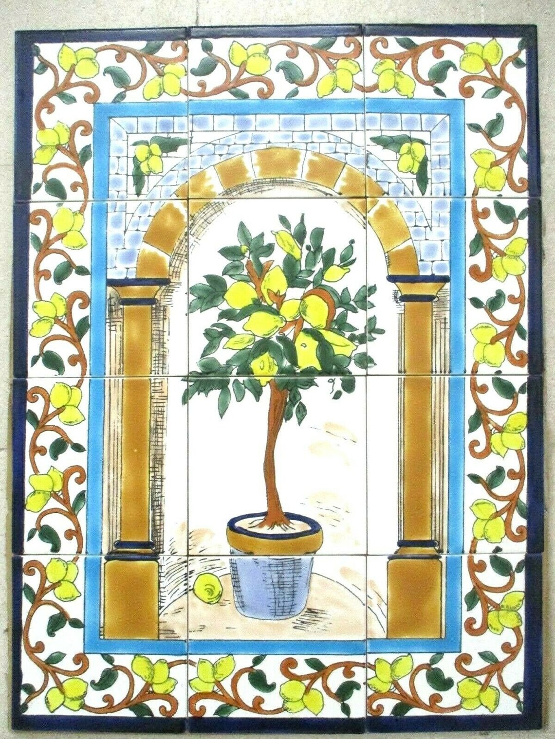 Ceramic Tile Art Mosaic Wall Mural Ctrus Lemon Tree Floral BACKSPLAH 18 ...