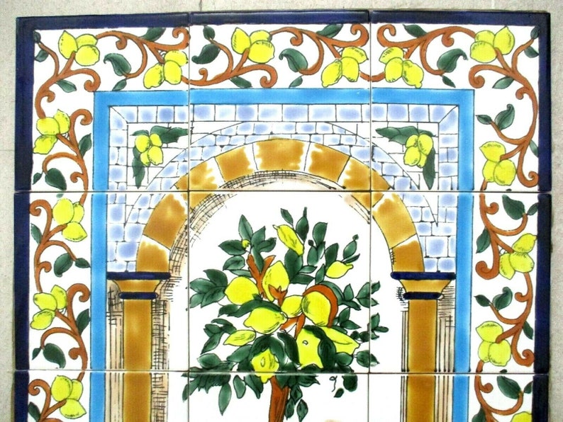 Ceramic Tile Art Mosaic Wall Mural Ctrus Lemon Tree Floral BACKSPLAH 18 ...