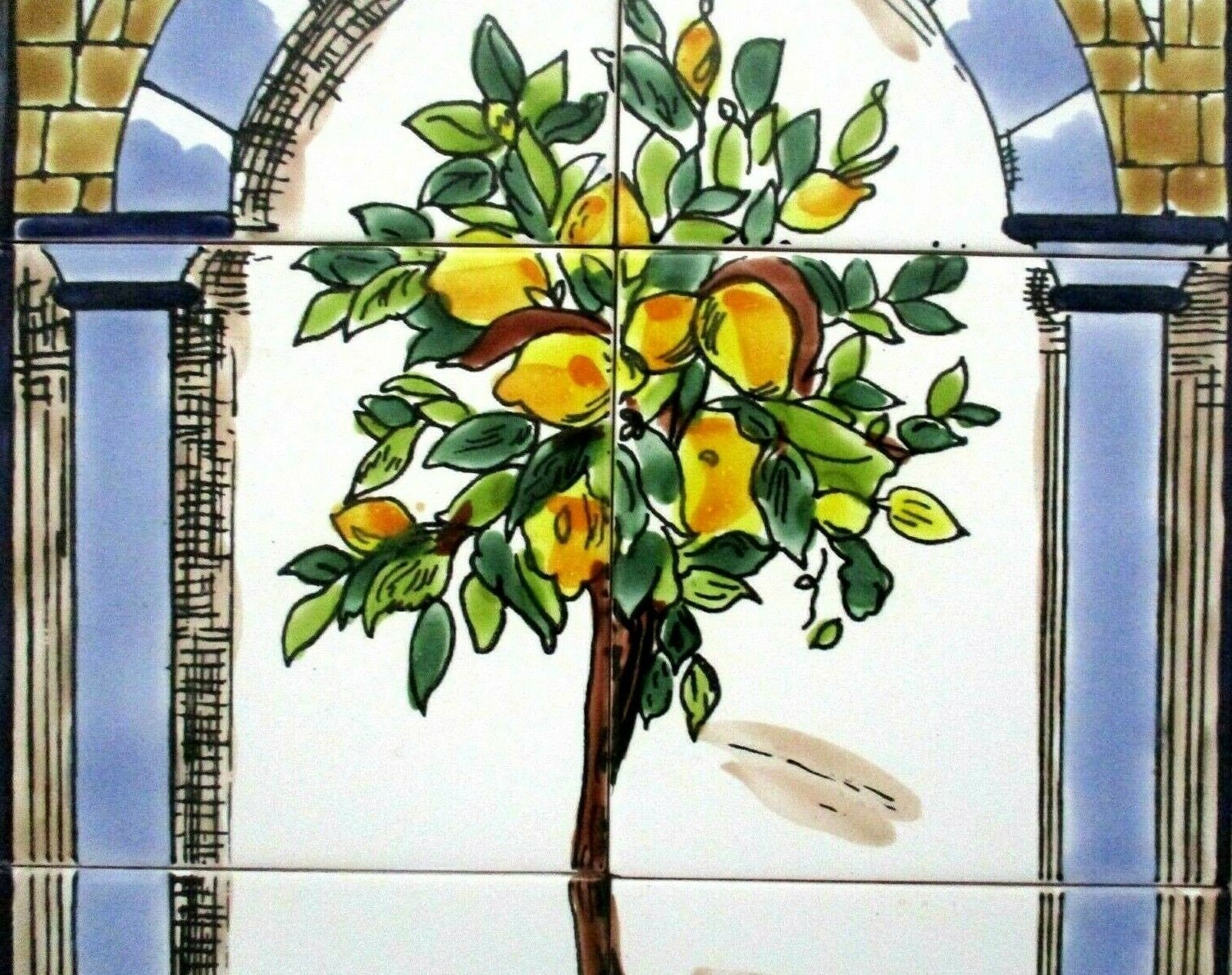 12 X 18 Hand Painted Citrus Lemon Tree Ceramic Tile Art Wall Mural ...