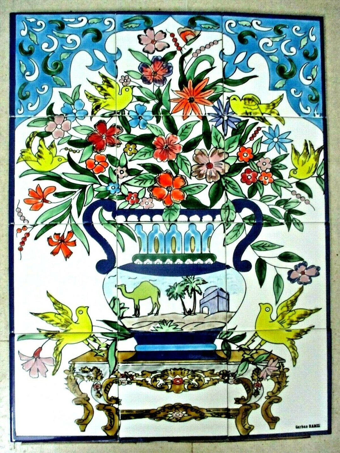 Ceramic Tile Art Mosaic Wall Mural Arabesque Antique Floral BACKSPLAH ...