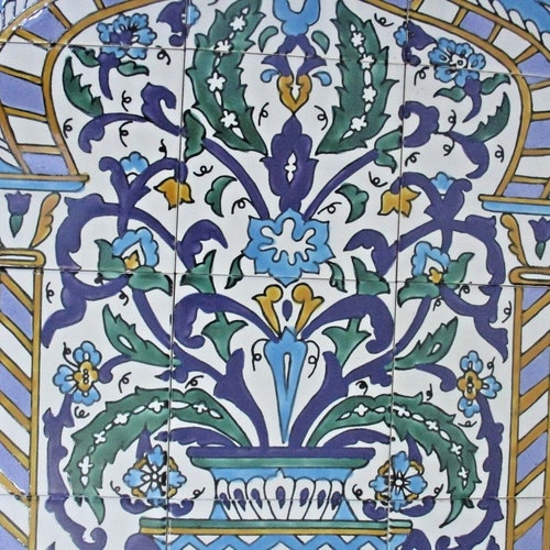Ceramic Tile Art Mosaic Wall Mural Arabesque Antique Floral - Etsy