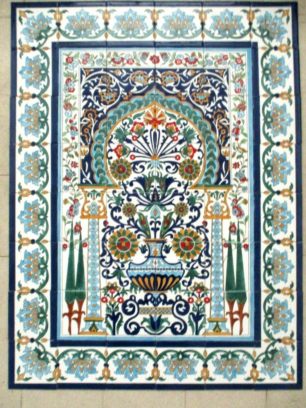 36" X 48" Hand Painted Ceramic Tile Art Panel Mosaic Wall Mural ...