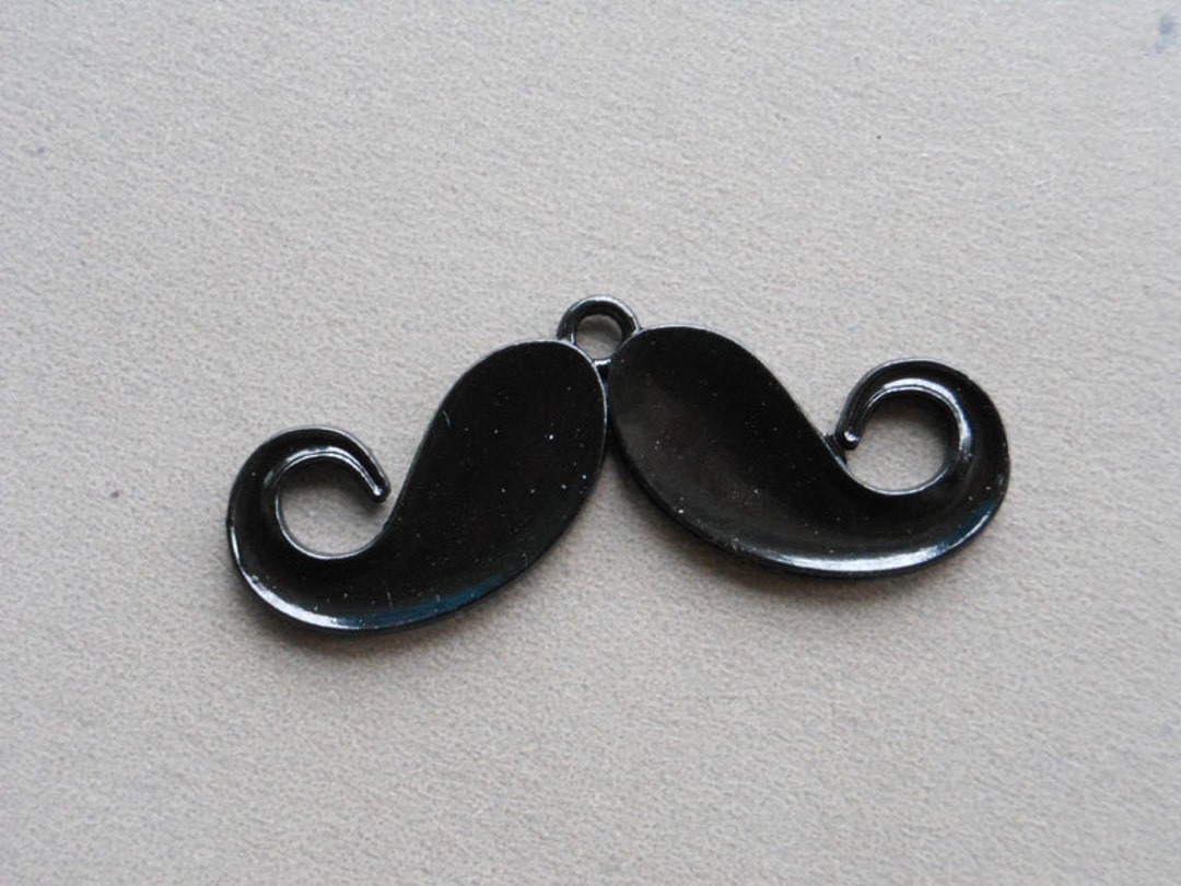 10pcs Black Metal Mustache Charm.mustache Connector 18x50mm - Etsy