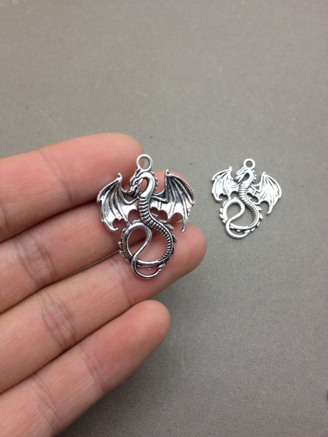 20 Pcs Antique Silver DRAGONS EYE Charms,dragon With Wing Charm ...