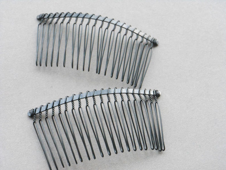 25 PCS Black Tone Wire Hair Combs 20 Teeth 39x75mm - Etsy