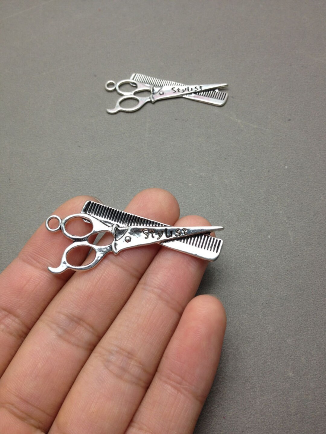10 Pcs of Antique Silver Barber Shop Stylist Scissors Charms 21x53mm - Etsy
