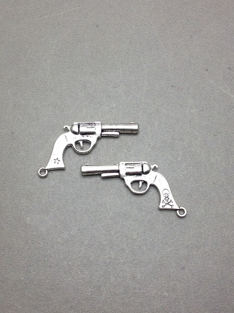 20 Pcs of Antique Silver Mini Pistol Gun Charms Revolver Charm - Etsy