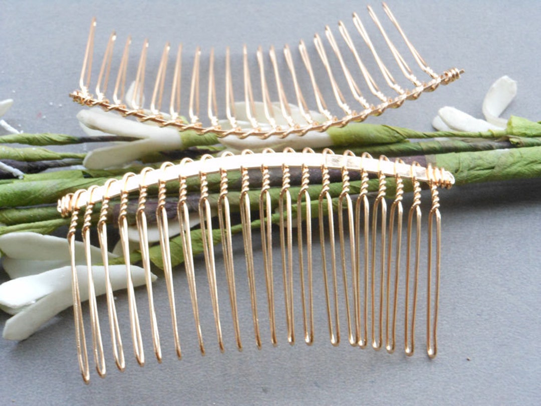25 PCS Gold Tone Wire Hair Combs (20 Teeth) 39x75mm - Etsy