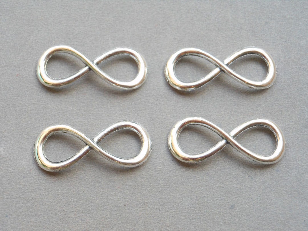 50 Pcs of Antiqued Silver Infinity Charms,, Figure Eight Charms 14x32mm ...