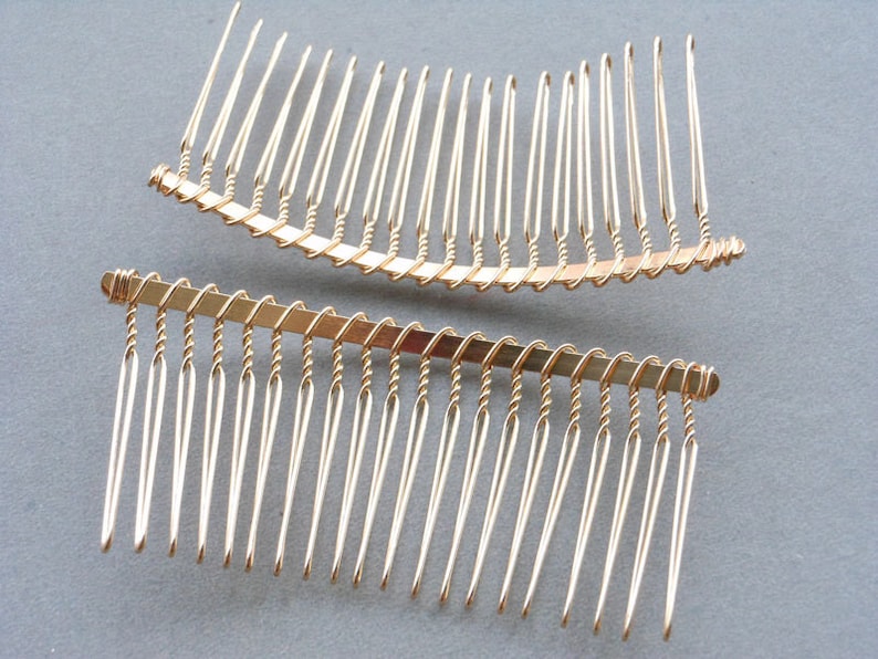 25 PCS Gold Tone Wire Hair Combs 20 Teeth 39x75mm - Etsy