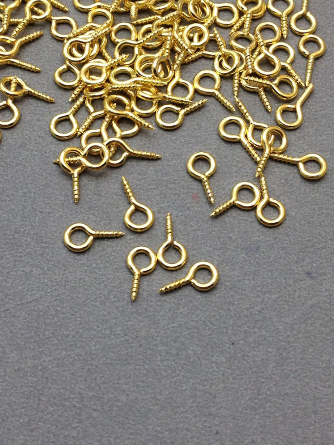 300pcs of 9mm Gold Screw Nails With 4.5mm Eye Pins - Etsy