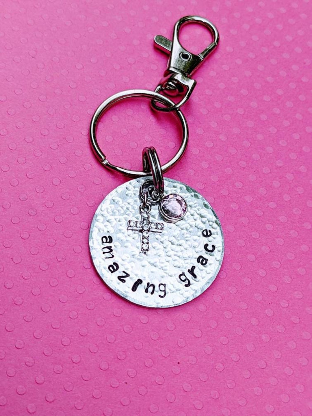 Amazing Grace Keychain / Keyring, Purse Charm, Backpack Charm or ...