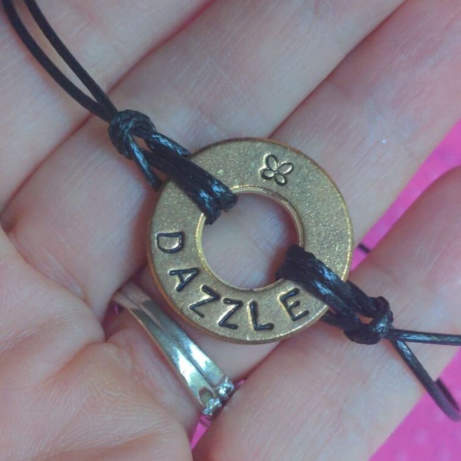 Dazzle Sliding Knot Washer Bracelet - Etsy