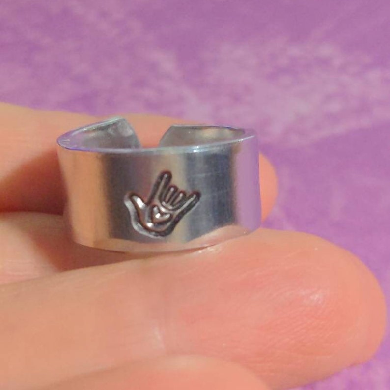 I Love You ASL (american Sign Language) Cuff Ring - Etsy