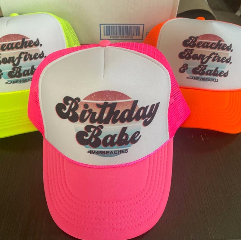 Retro Sunset Hats With Custom Text 10 Colors to Choose - Etsy