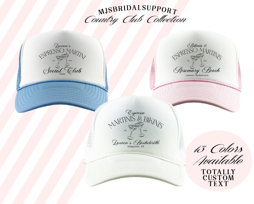 Country Club Trucker Hats | Beach Club Cabana Club Girls Trip ...