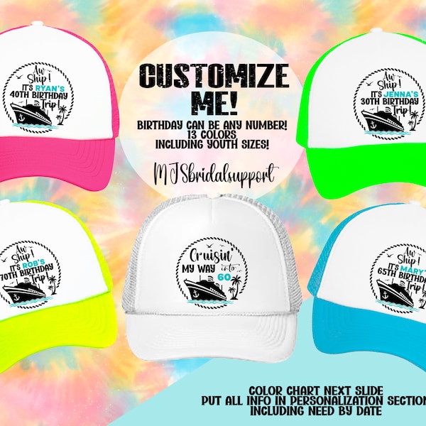 Neon Cruise Hats - Etsy