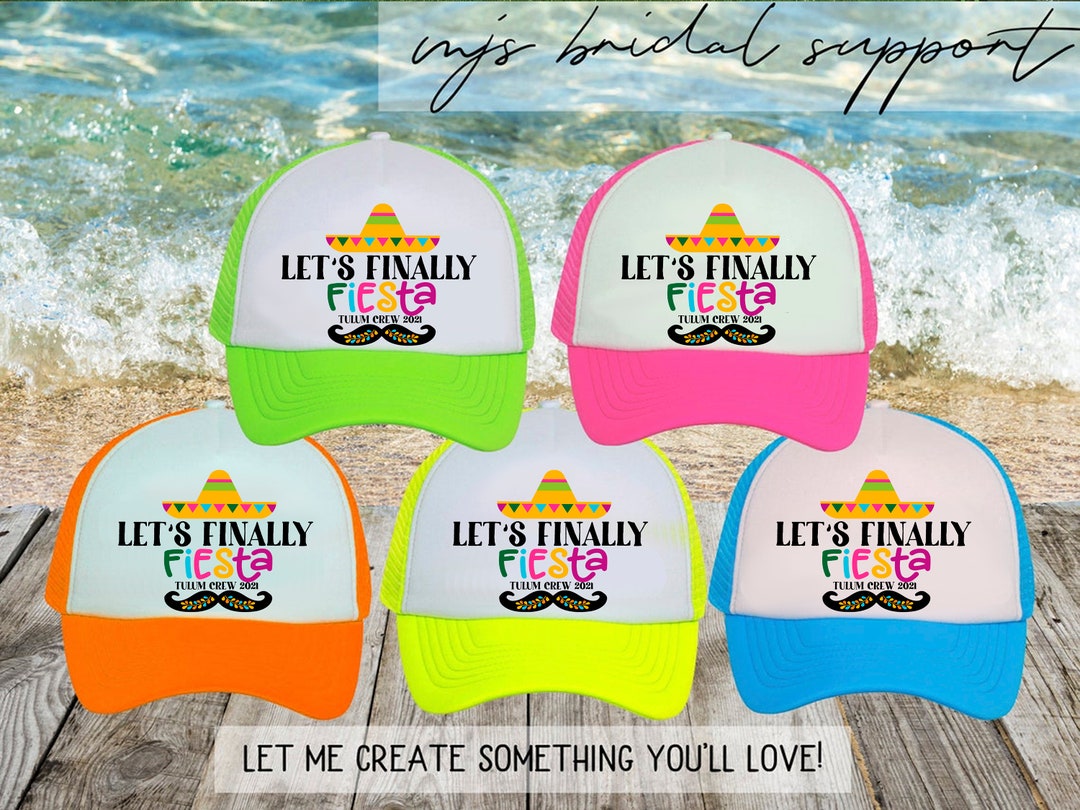 Lets FINALLY FIESTA Funny Hats | Custom Line Party Hat | 10 Colors to ...