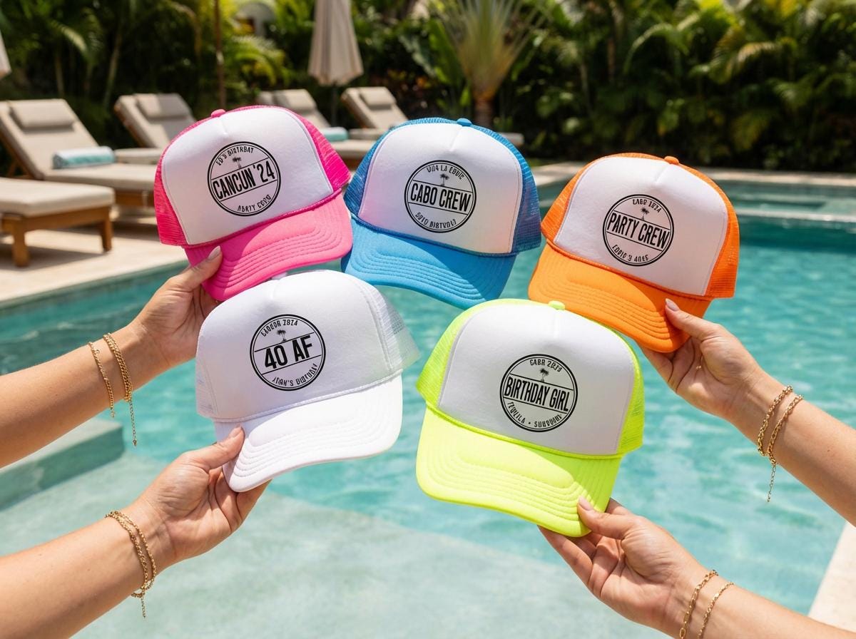 Birthday Squad Crew Hats | 13 Colors | Vacation and Birthday 40th Bday ...