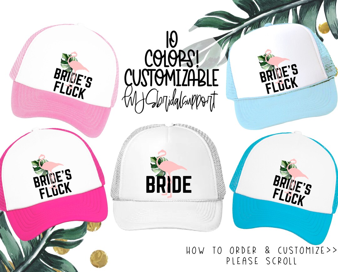 BRIDE / Bride's FLOCK | Flamingo Theme Bachelorette Party Hat | 10 ...
