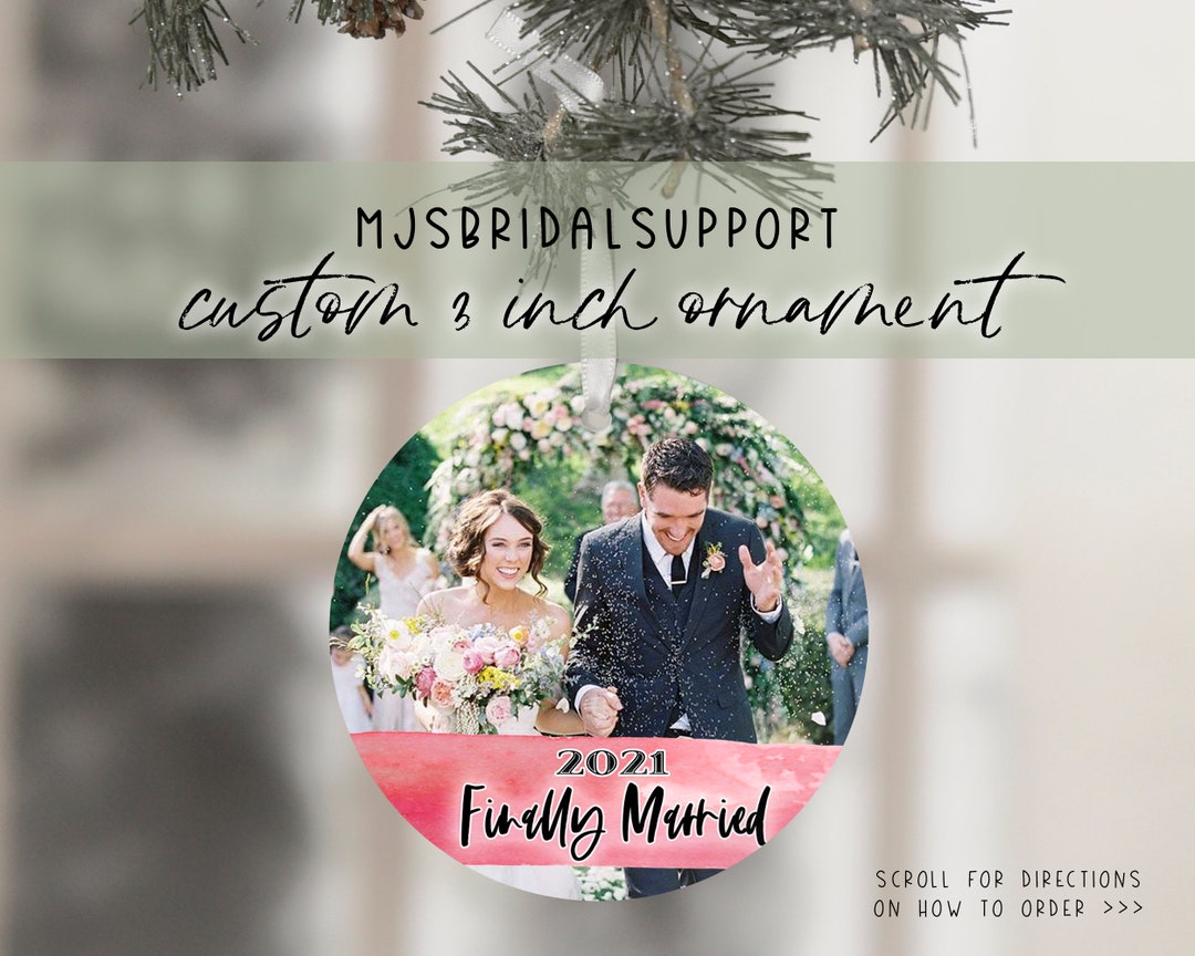 2021 ORNAMENT Finally Married With Wedding Photo | Married Photo Xmas ...