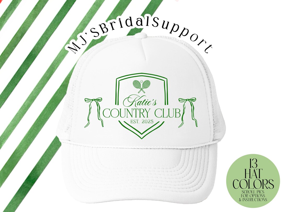 Custom Country Club Trucker Hats | Tennis Pickleball Social Girls Club ...