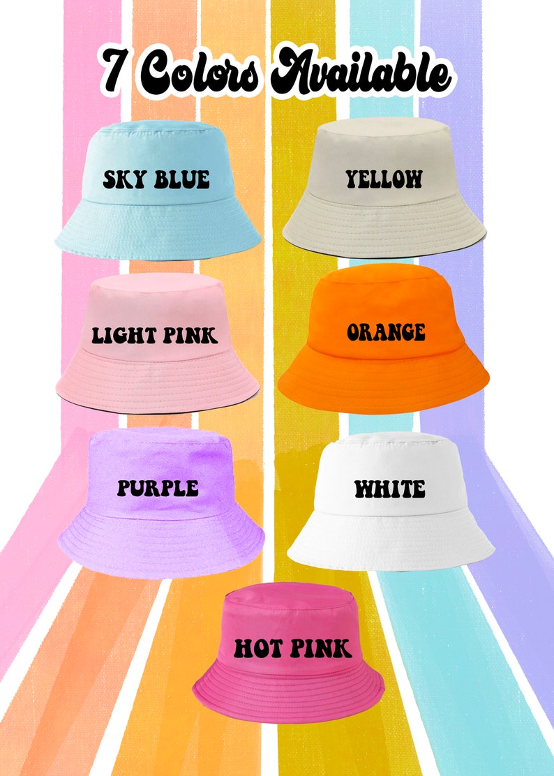 Retro Bachelorette Bucket Hat | 7 Colors to Choose | Champagne Icon ...