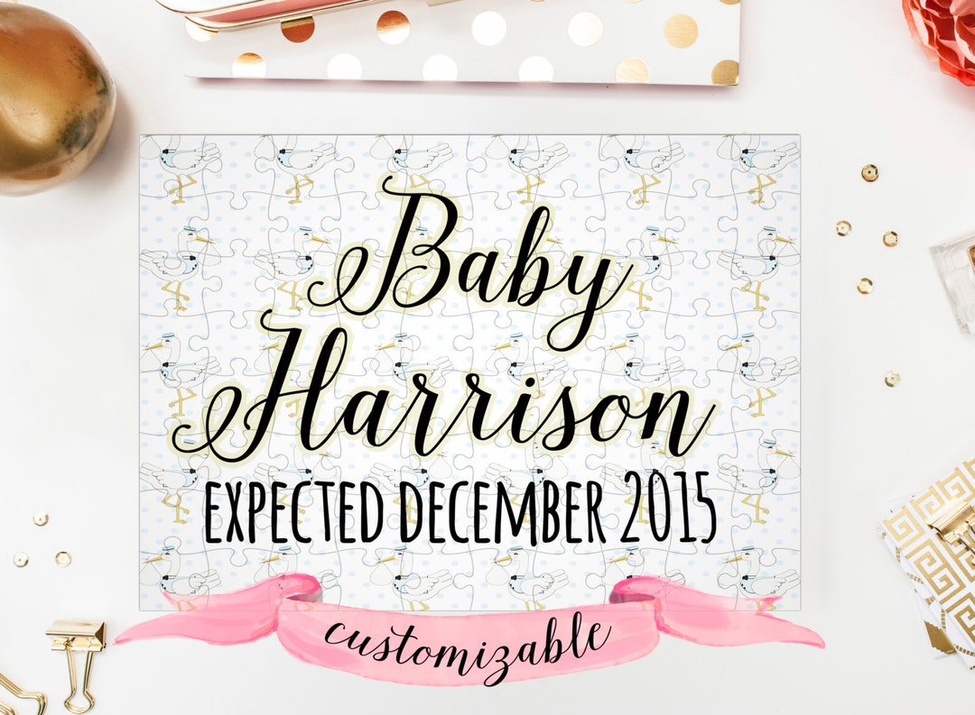 PREGNANCY Announcement PUZZLE Gender Neutral Background Baby Coming ...