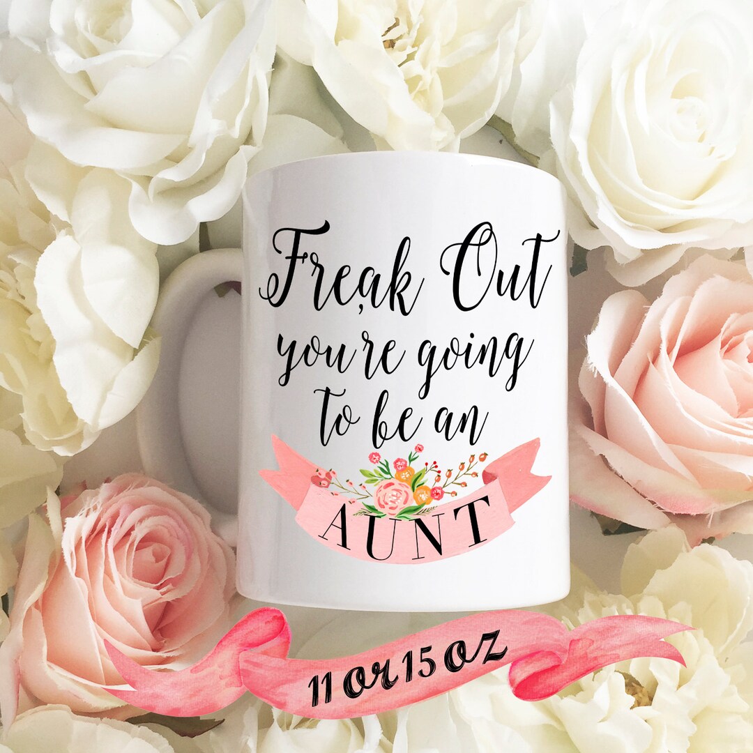 Pregnancy Announcement Coffee Mug / Future Aunt Auntie Surprise Gift ...