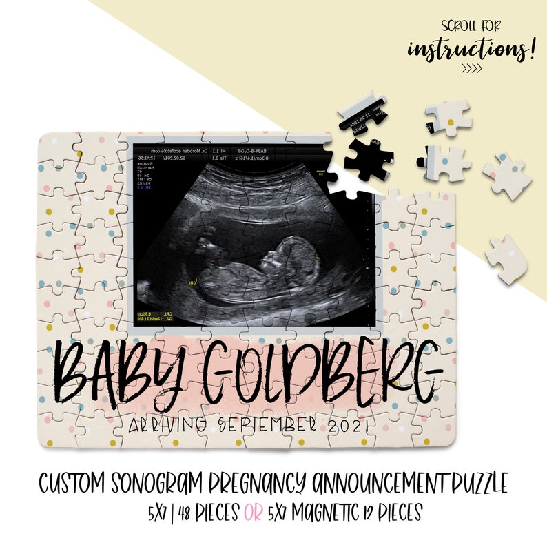 PREGNANCY Announcement PUZZLE With Custom Ultrasound Photo - Etsy