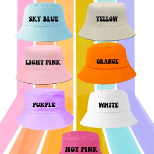 CUSTOM Wavy Groovy Font Bucket Hat | 4 Colors to Choose | Completely ...