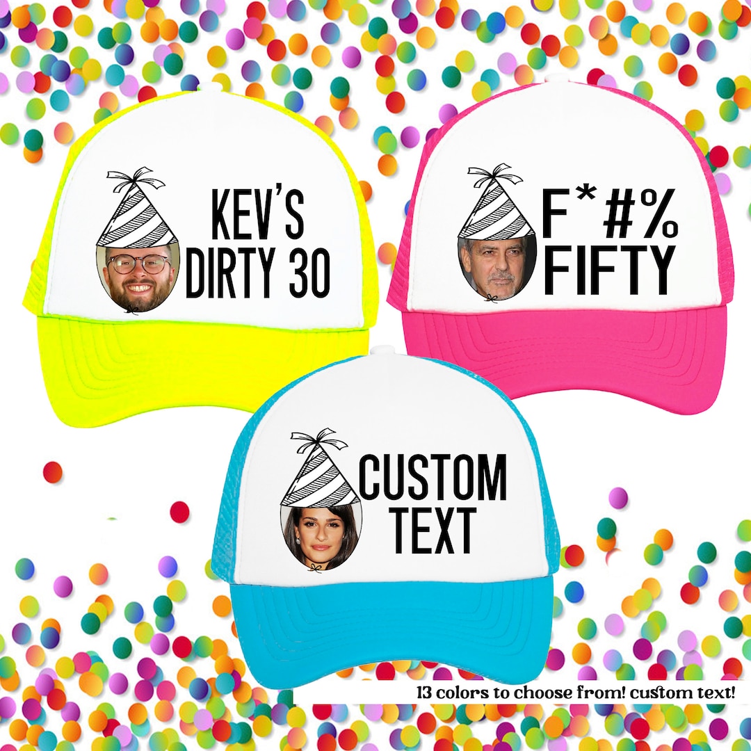 Custom Birthday FACE Hats | Party Favor for Birthday Celebration ...