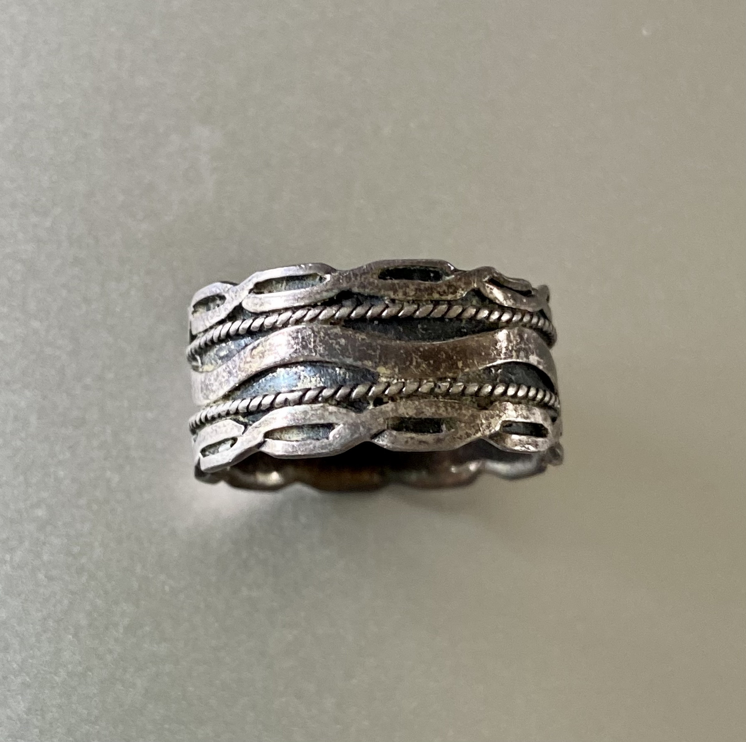 Silver Lattice Rope Ring - Etsy